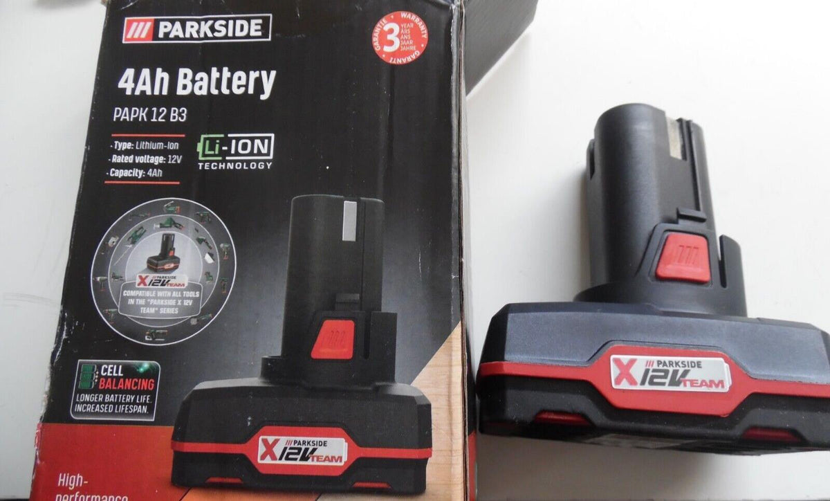 Parkside 12V 4Ah Battery Compatible With All "X 12V TEAM" Series ...